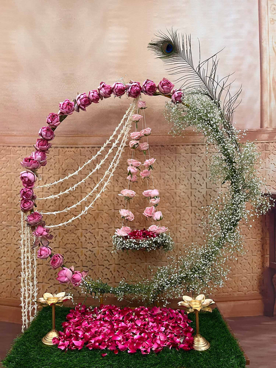 Circle Stand for Pooja Decor | Circular Backdrop Decoration– The Decor ...